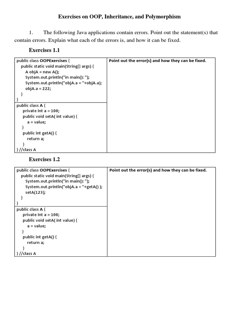 Review Oop Pdf Class Computer Programming Programming