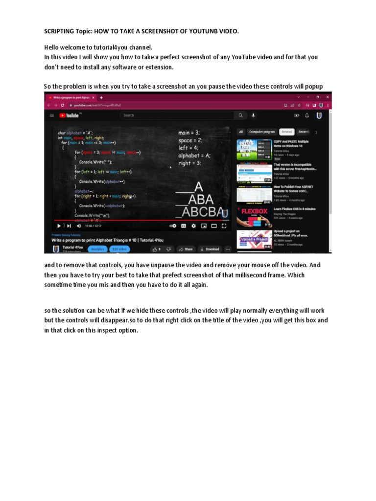 Screenshot YouTube Videos Without Controls | PDF | Screenshot ...