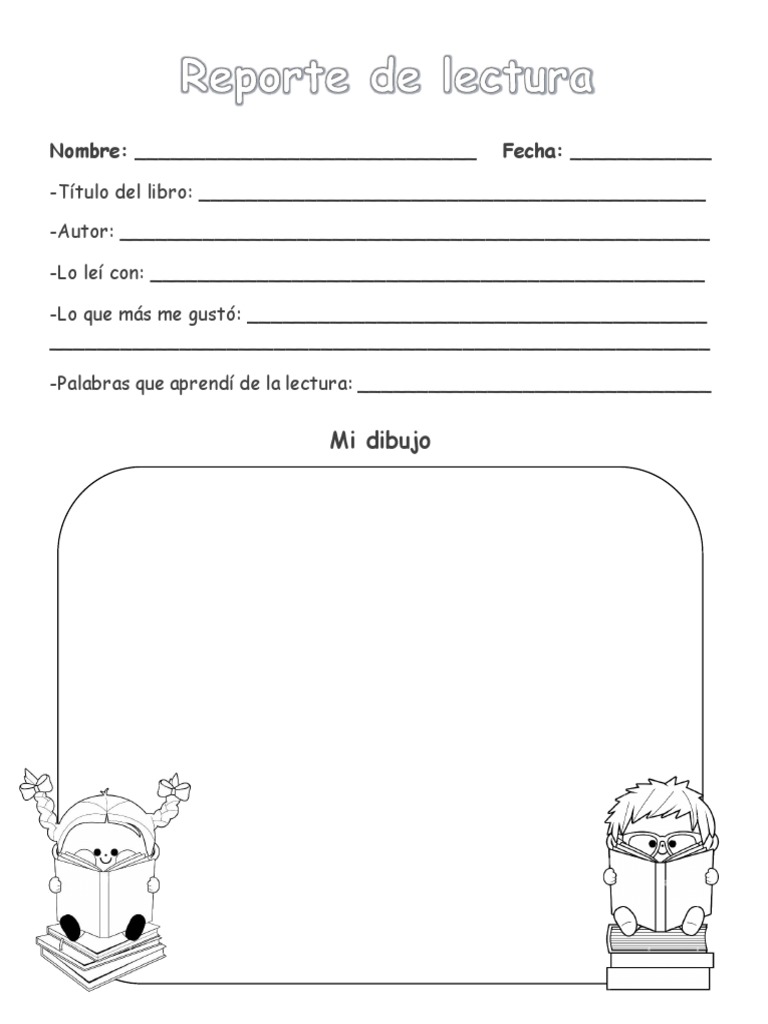 Copia de REPORTE DE LECTURA FORMATO PARA IMPRIMIR | PDF