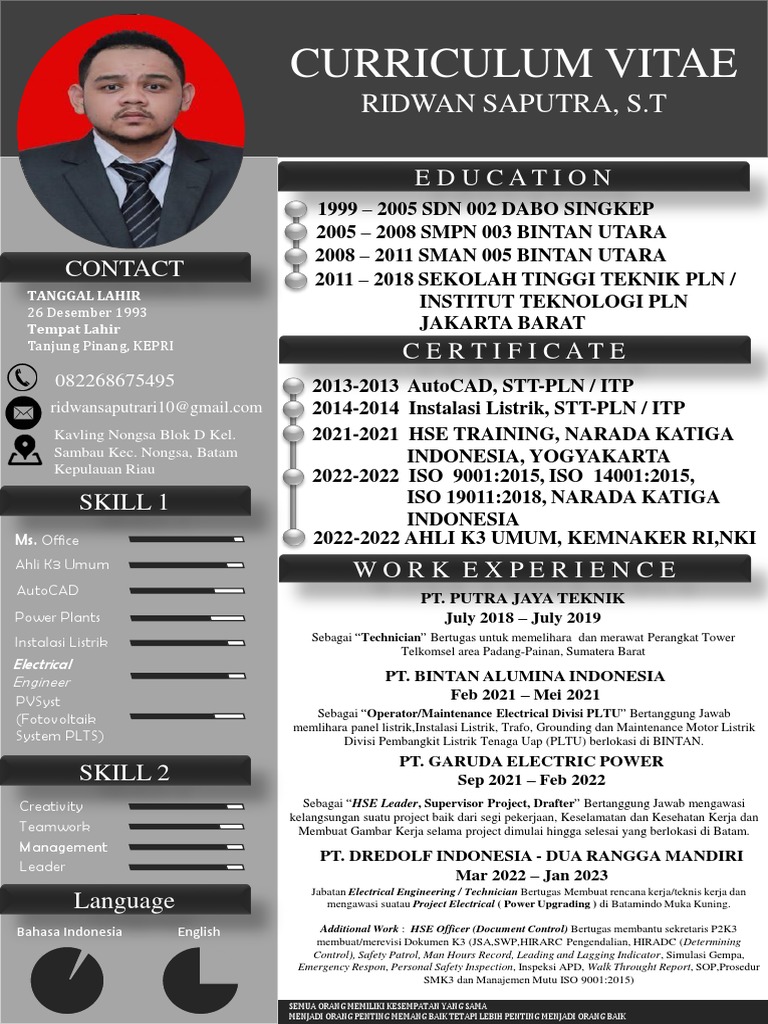 CV Ridwan Saputra 01 Februari 2023 | PDF