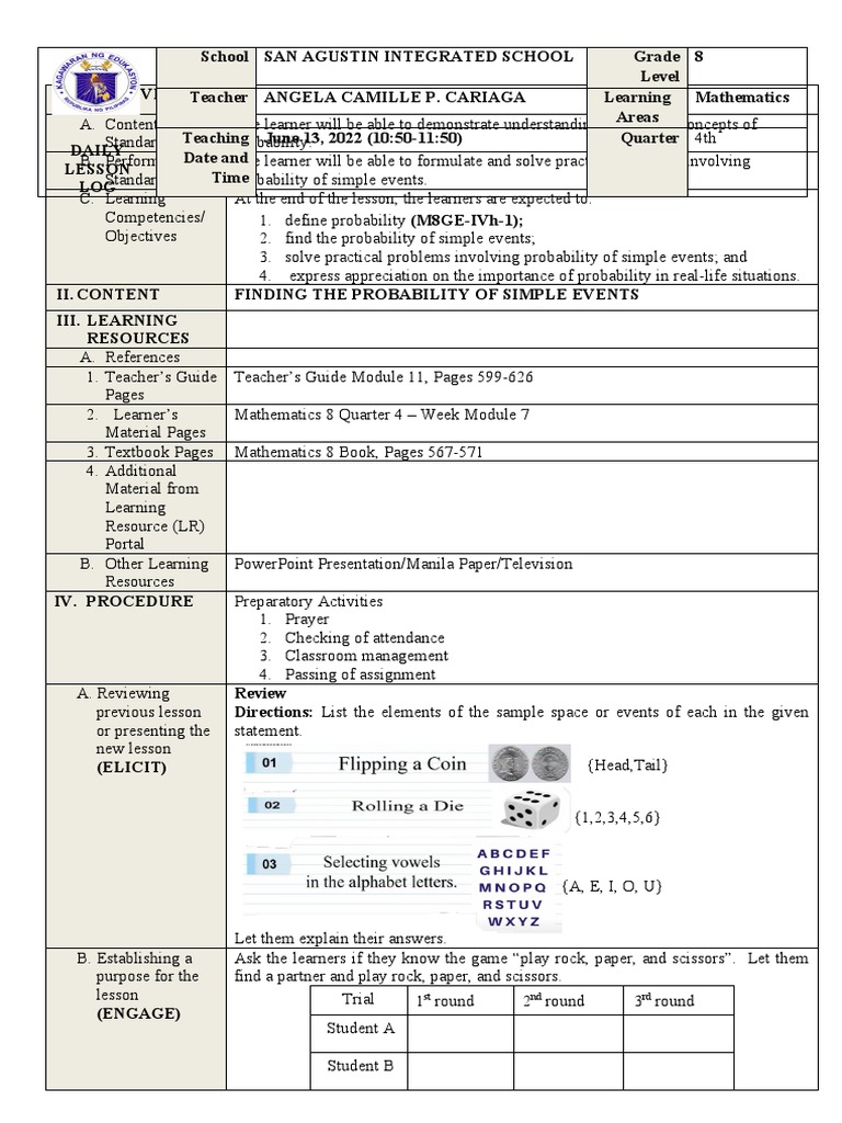 June 2022-Demo-Dlp-Finding The Probability of Simple Events | PDF | Probability | Learning