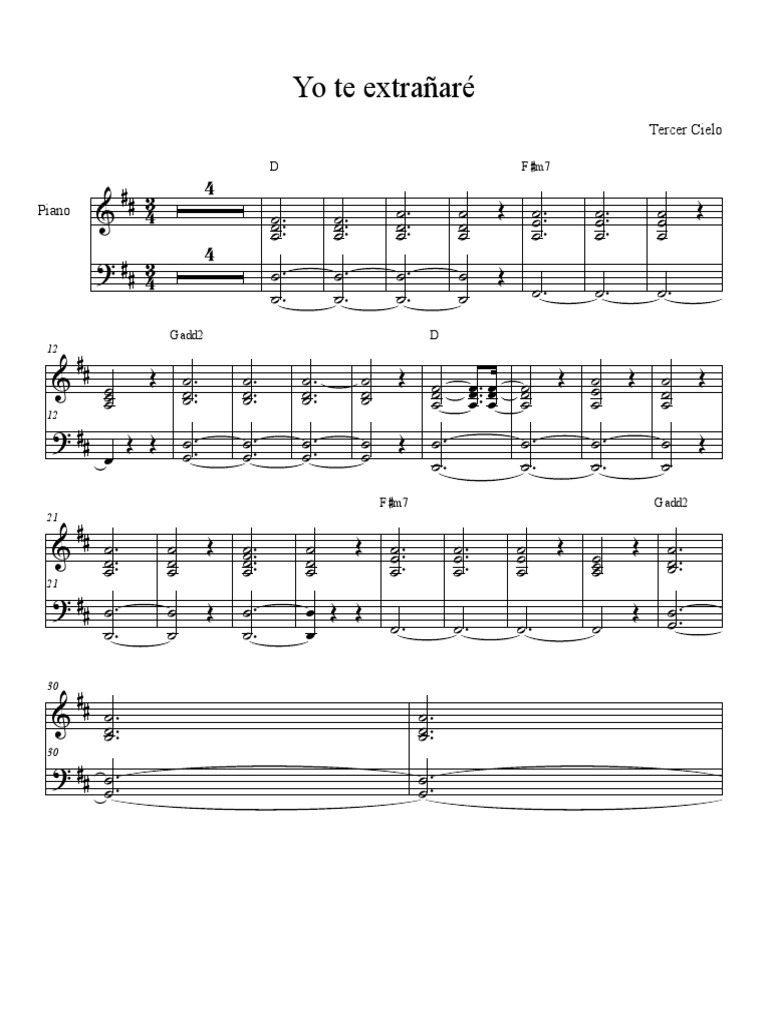 Yo Te Extrañare PIANO | PDF