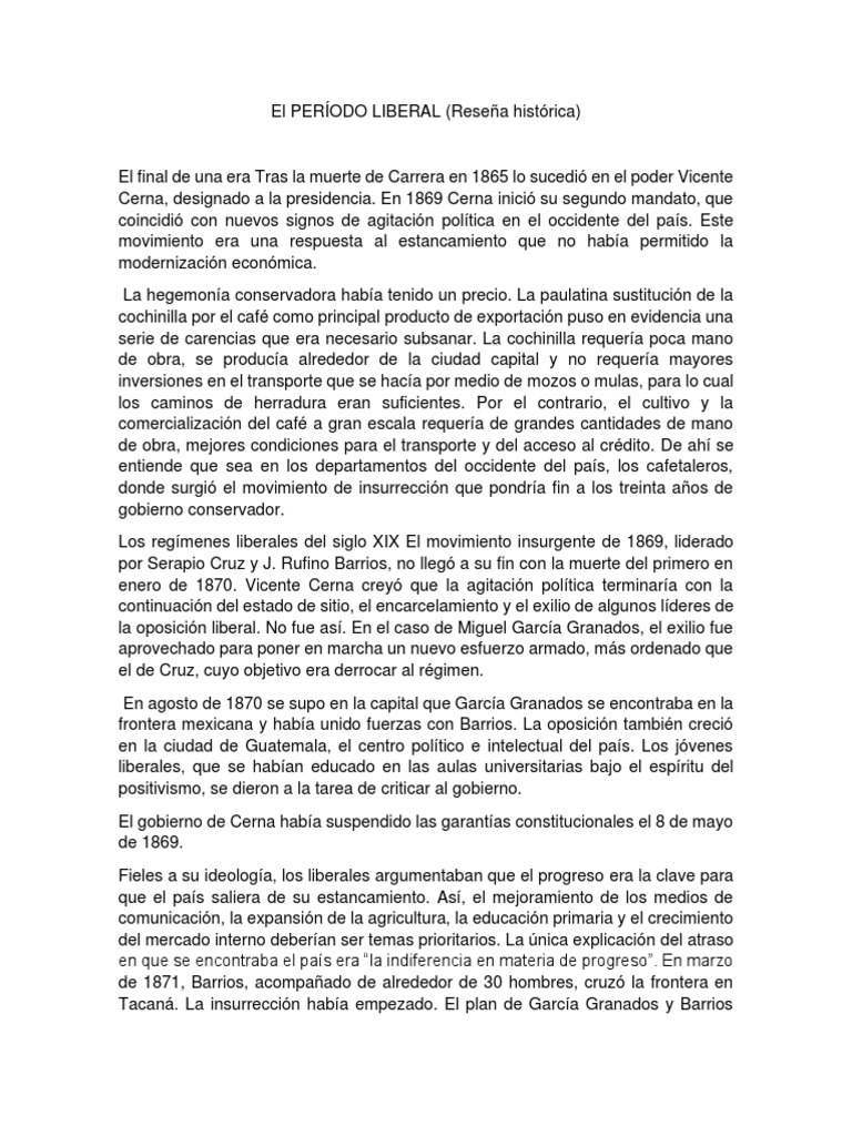 El PERÍODO LIBERAL.. | PDF | Guatemala