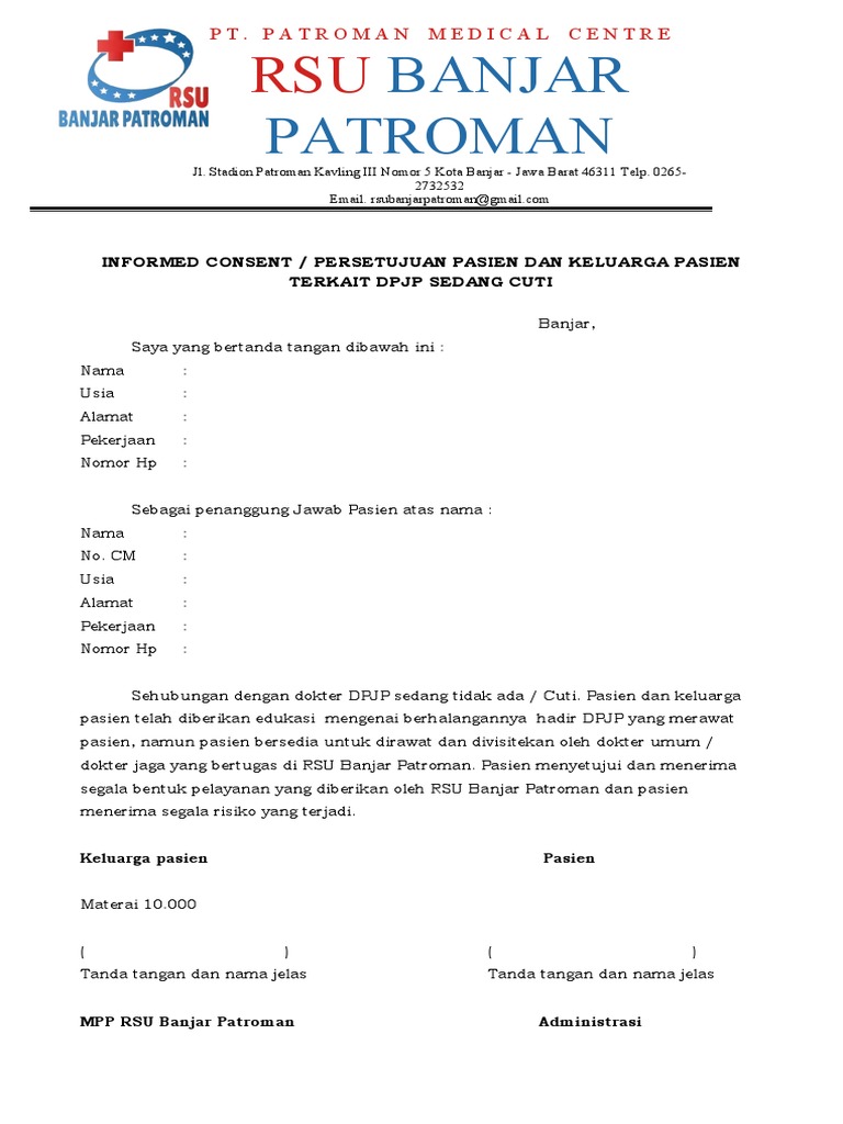 Surat Persetujuan DPJP Cuti | PDF