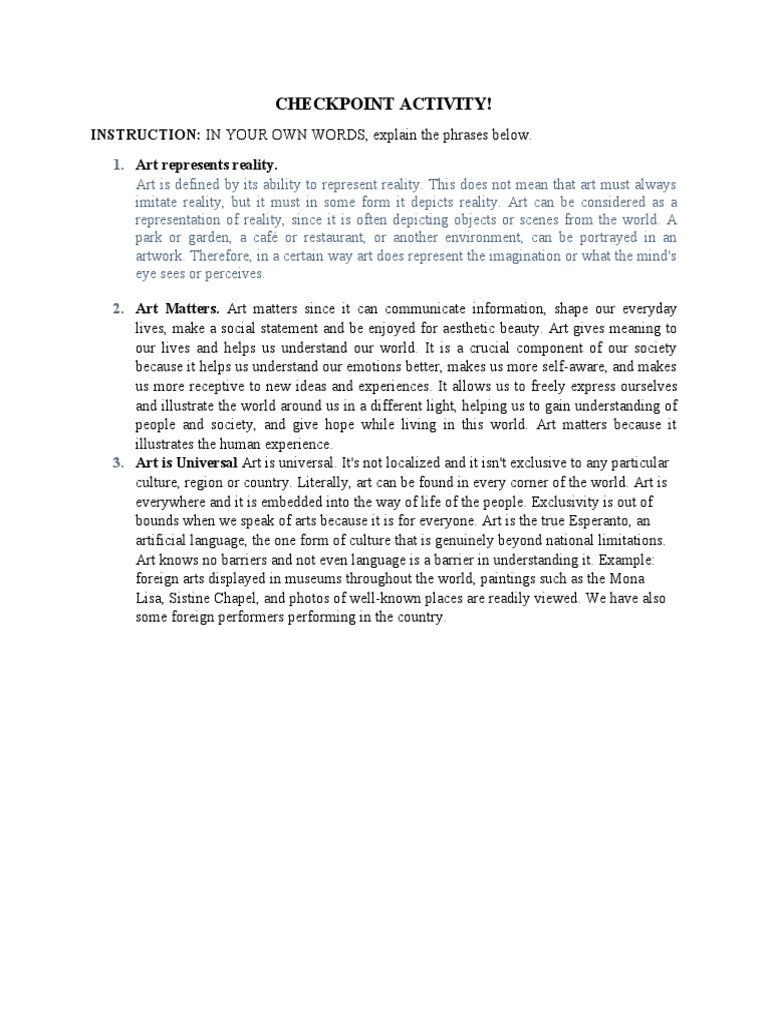 Checkpoint Activity | PDF