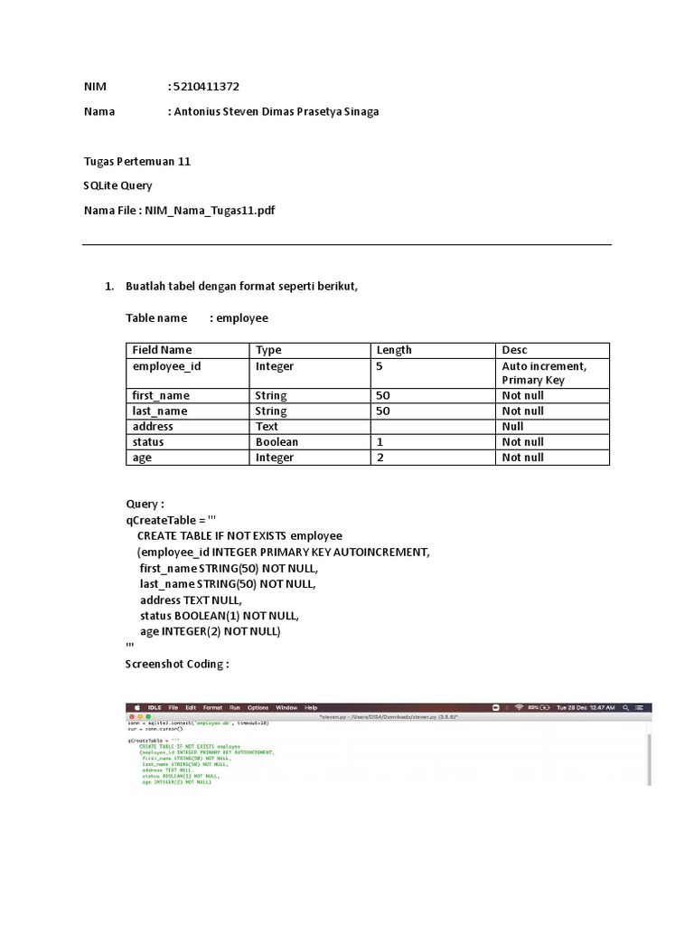 Antonius Steven Dimas Prasetya Sinaga - Tugas11 | PDF | Boolean Data Type | Software Engineering