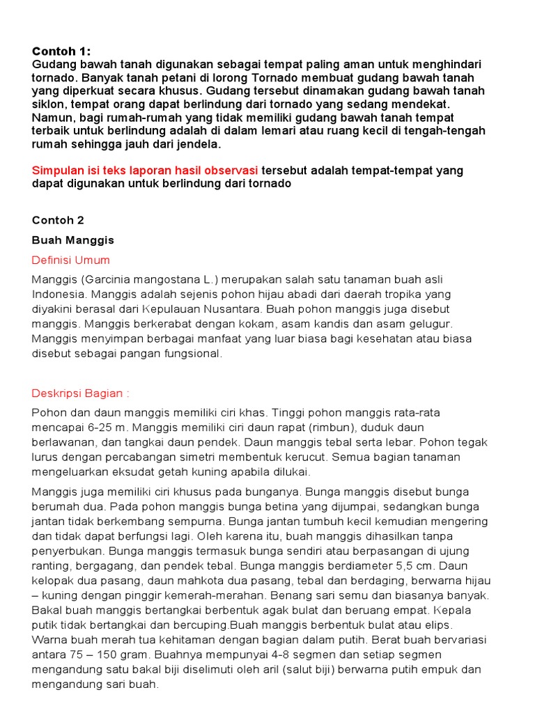 Contoh Teks Lho + Simpulan | PDF | Griya & Taman