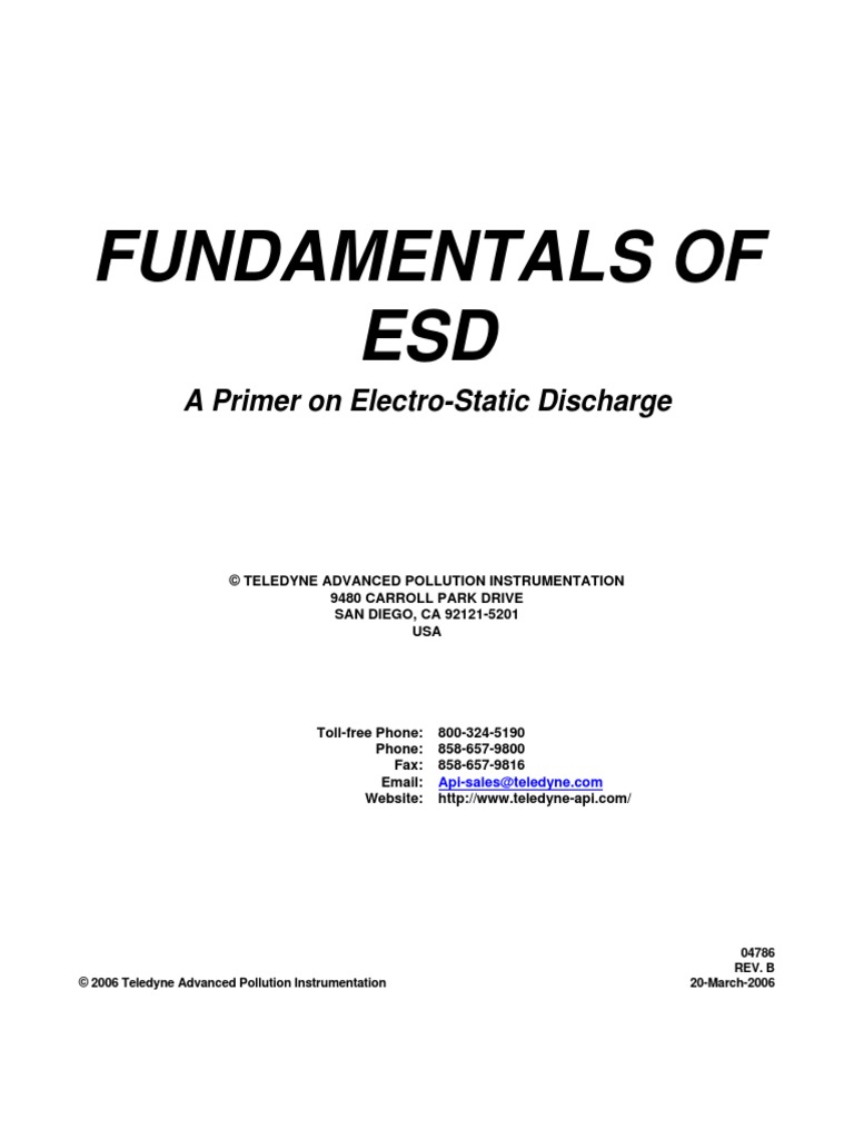 Fundamentals of ESD | PDF | Electrostatic Discharge | Electrostatics Fundamentals of ESD | PDF | Electrostatic Discharge | Electrostatics