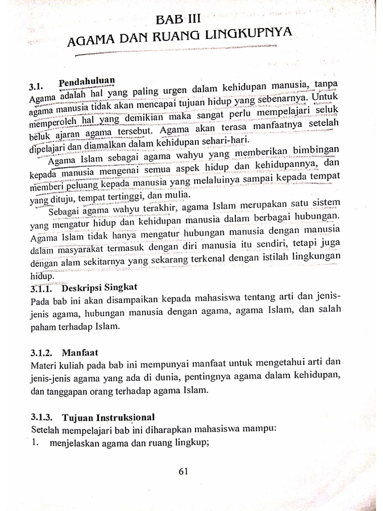 Agama Dan Ruang Lingkupnya | PDF