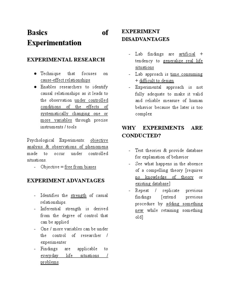 Experimental Psychology (Basics of Experimentation) | PDF | Experiment ...