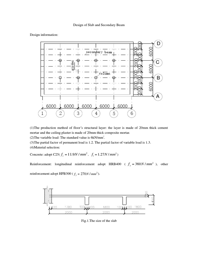 Slab and Secondary Beam Design Guide | PDF | Beam (Structure) | Mechanics