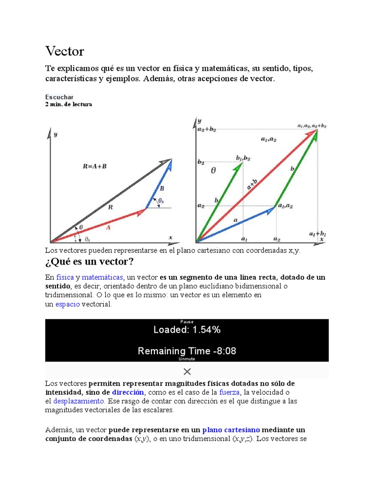 Vectores | PDF | Vector Euclidiano | Espacio vectorial