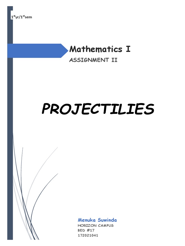 Maths Projectiles | PDF | Euclidean Vector | Acceleration