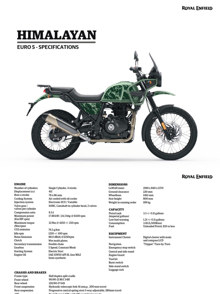 Himalayan Technical Specifications 1 | PDF