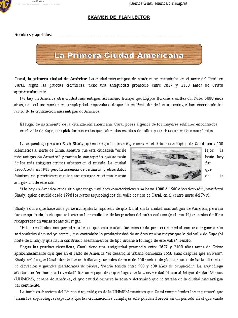 Examen de Plan Lector | PDF