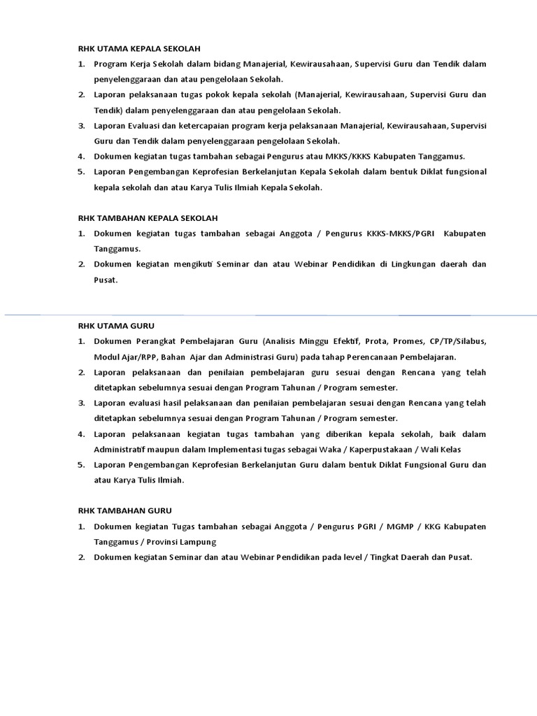 RHK KEPSEK Dan GURU | PDF