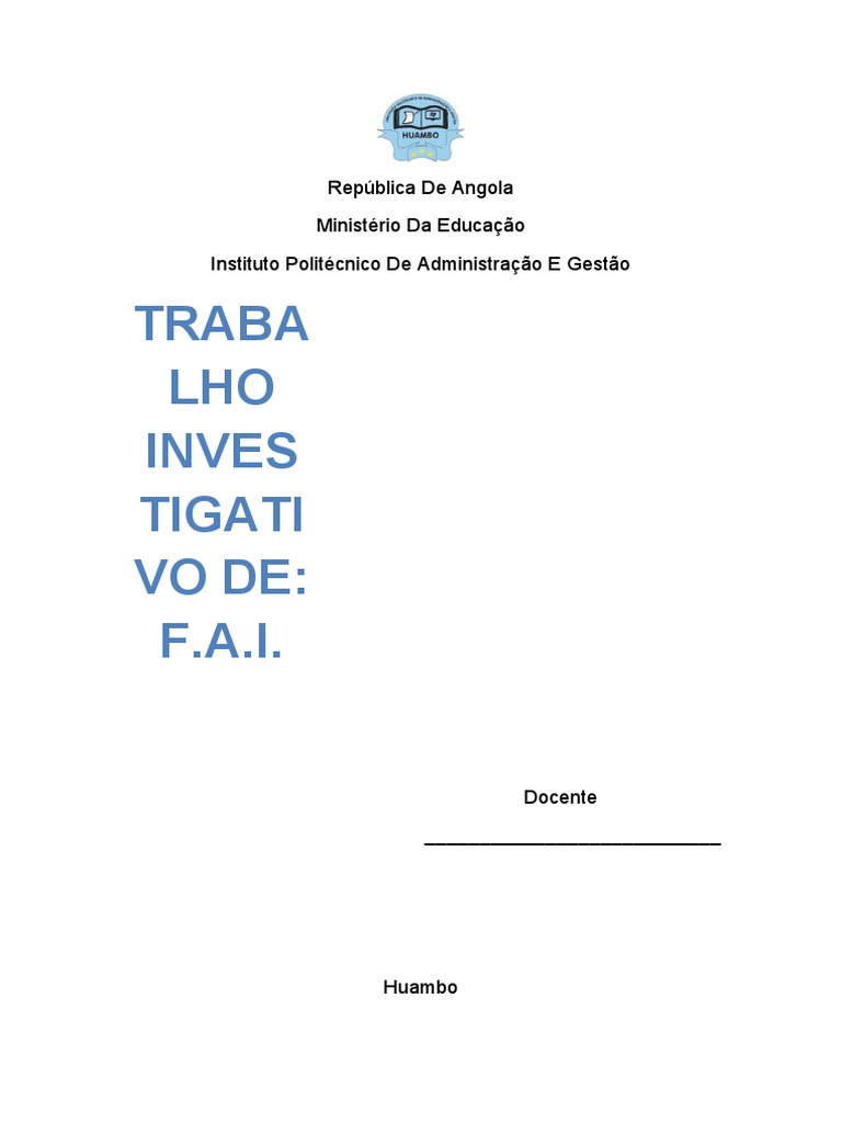 Trabalho de Fai | PDF