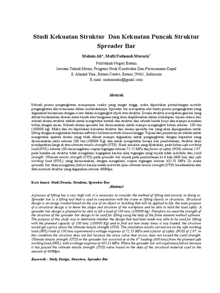 Menghitung Kekuatan Preader Bar | PDF | Sains & Matematika