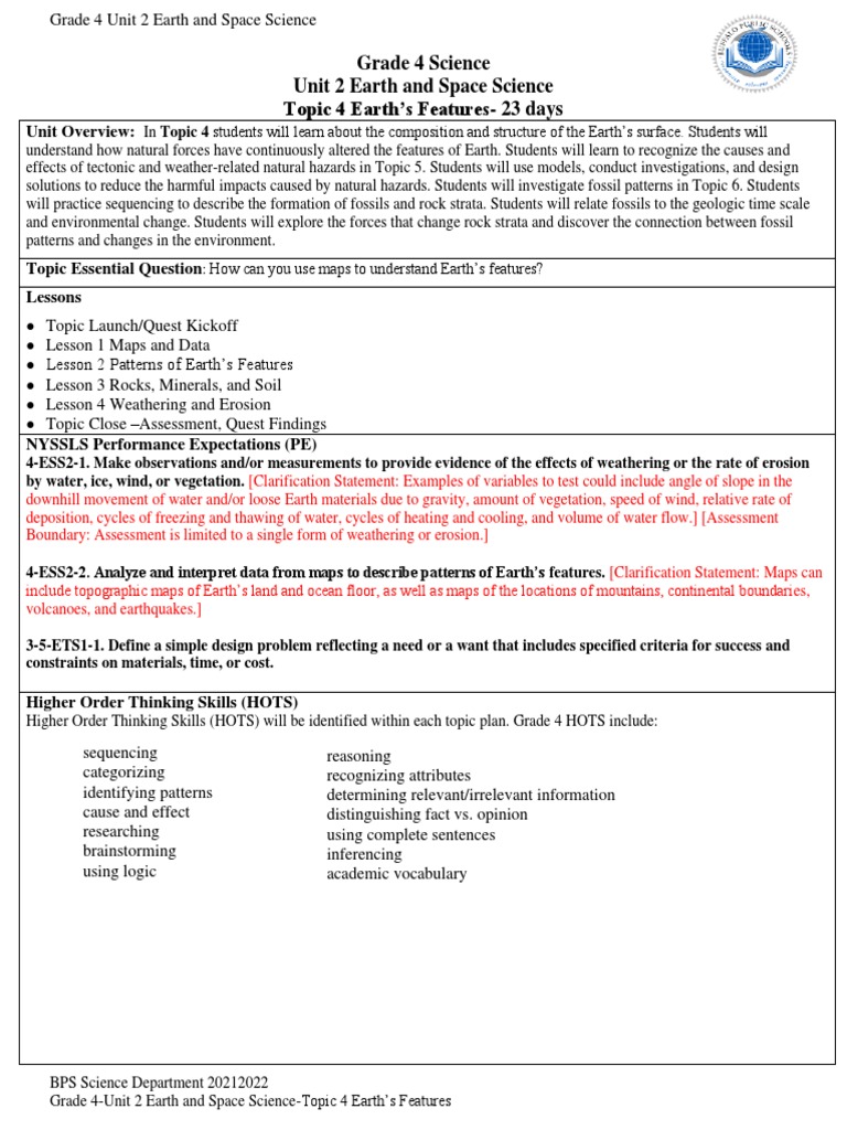 Grade 4 Earth Science: Earth's Features | PDF | Rock (Geology) | Earth