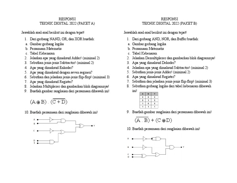 Soal Responsi Teknik Digital | PDF | Komputer