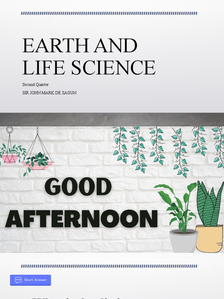 Earth and Life Science - G11 - John Mark de Sagun | PDF | Leaf | Root