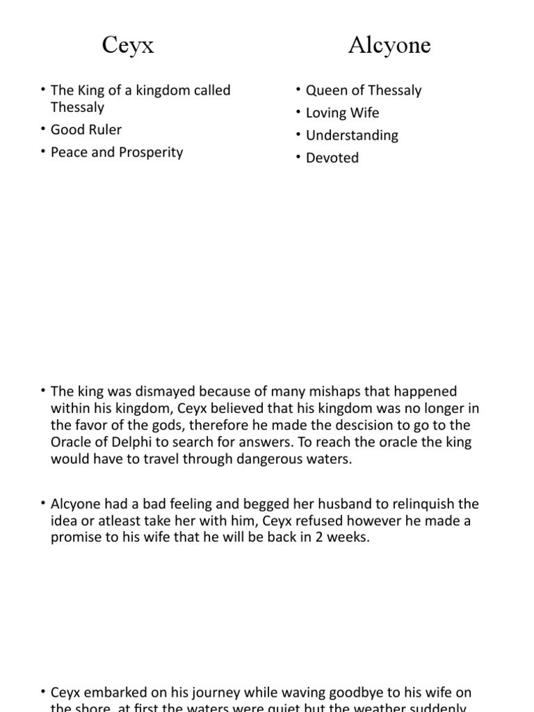 Tragic Myth of Ceyx and Alcyone | PDF