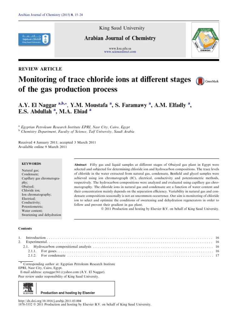 Monitoring Trace Chloride in Gas Production | PDF | Natural Gas ...