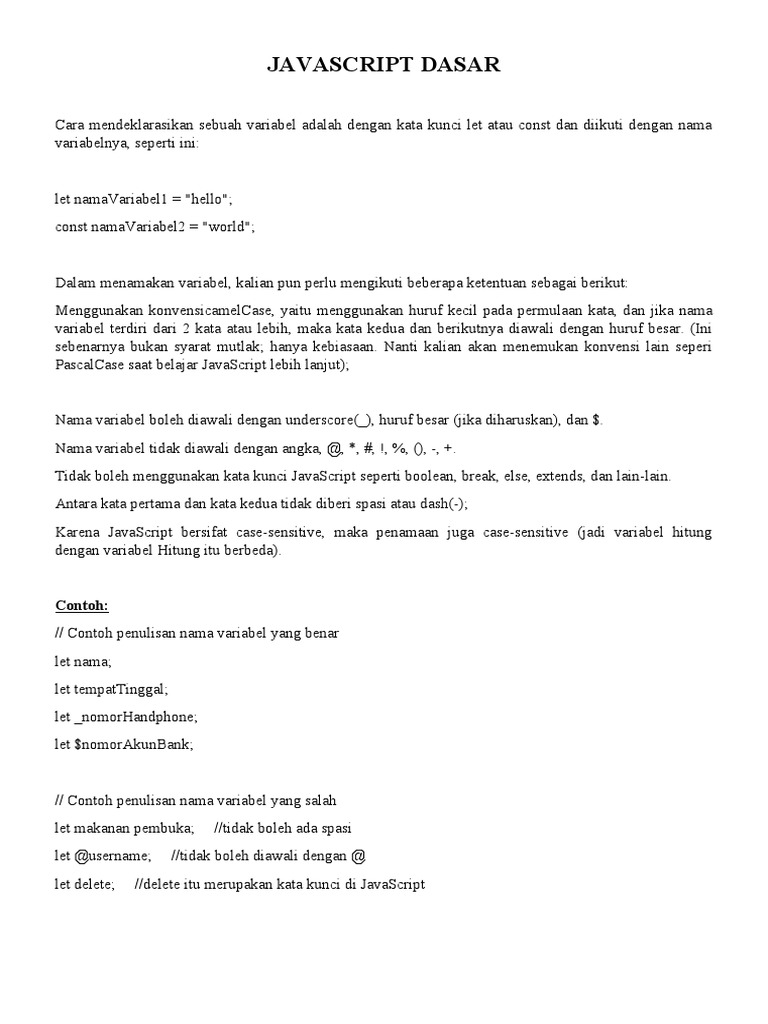 Javascript Dasar | PDF