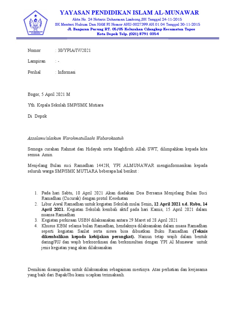 Surat Informasi | PDF