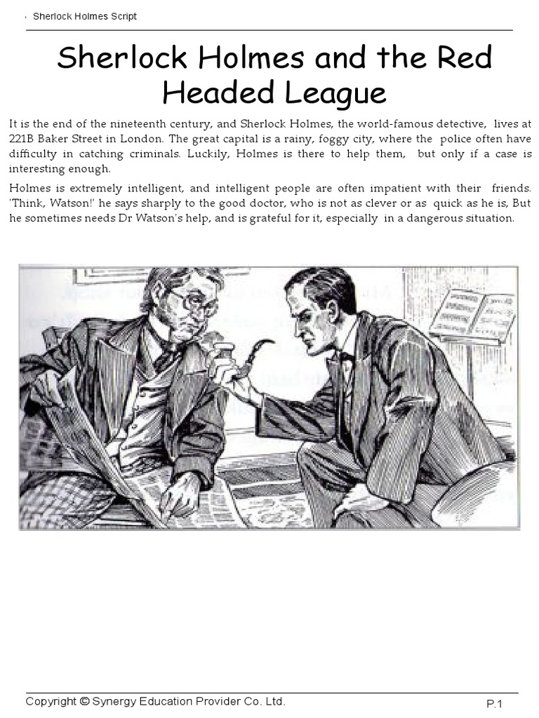 Drama Camp - Sherlock Holmes and The Red Headed League Script | PDF ...