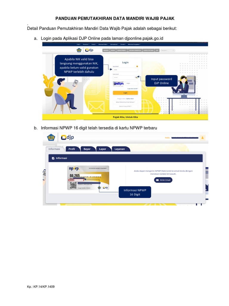 Panduan Pemutakhiran Data Mandiri Wajib Pajak | PDF