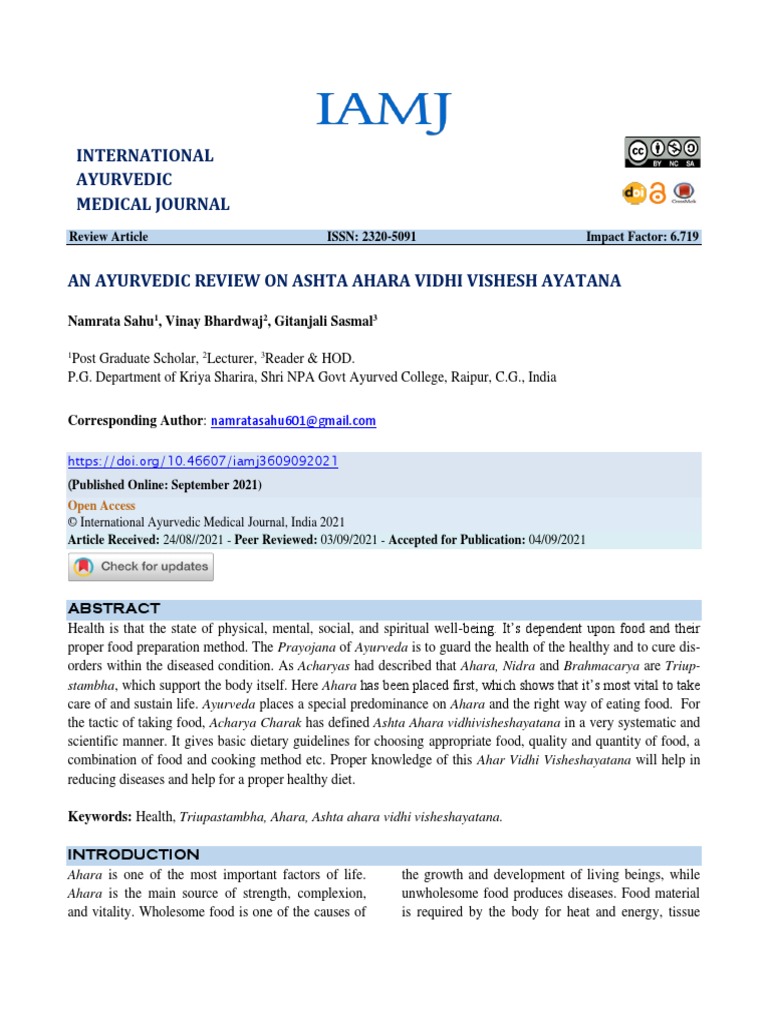 Ahara Vidhi Vishesh Ayatana-2 | PDF | Ayurveda | Diet (Nutrition)