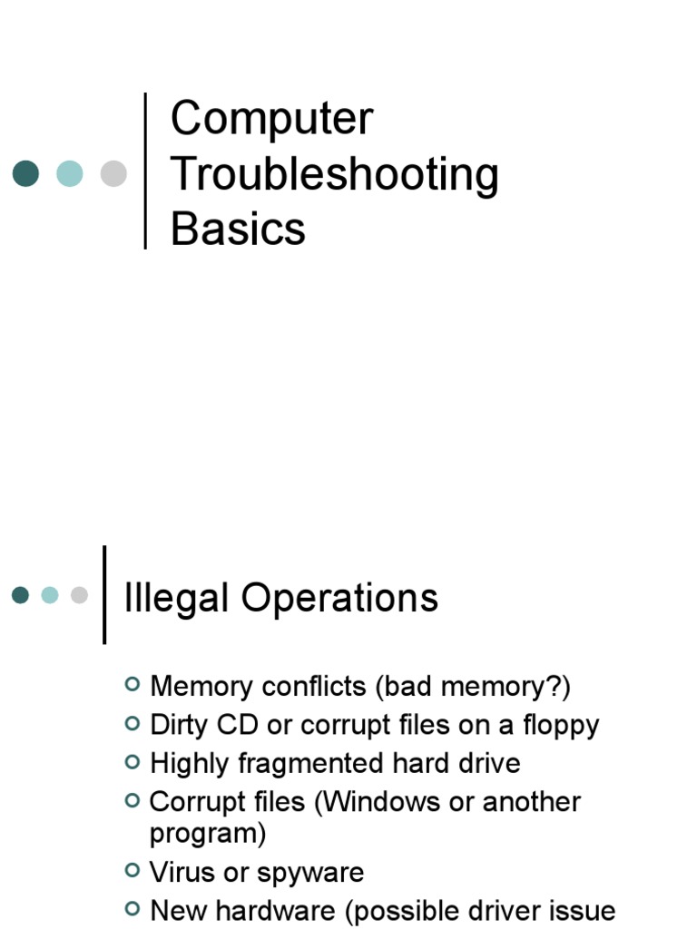 Computer Troubleshooting Basics | PDF