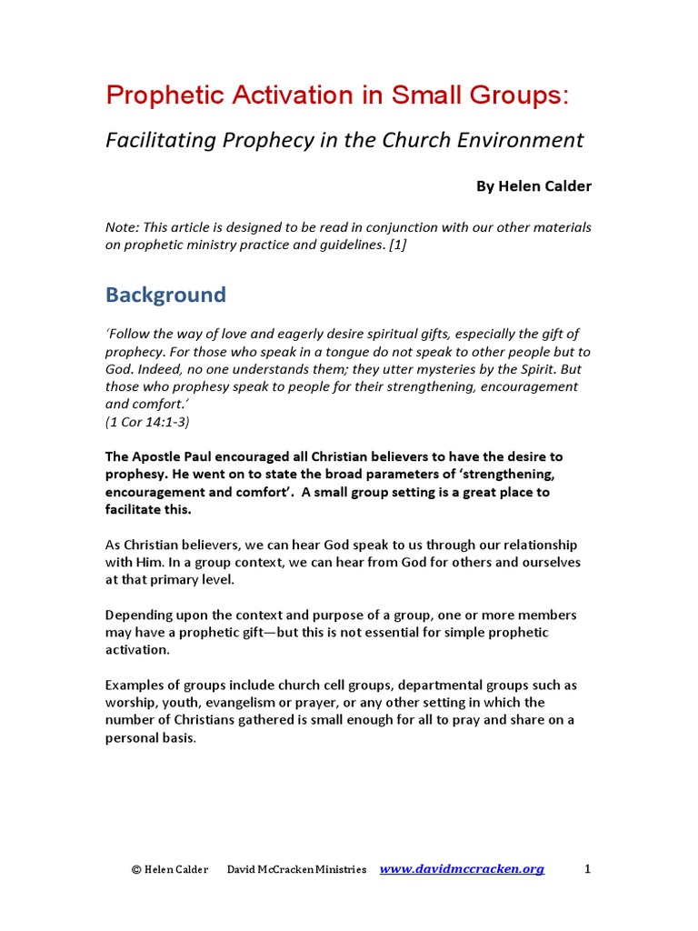 Prophetic Activation in Small Groups | PDF | Prophecy | Spiritual Gift