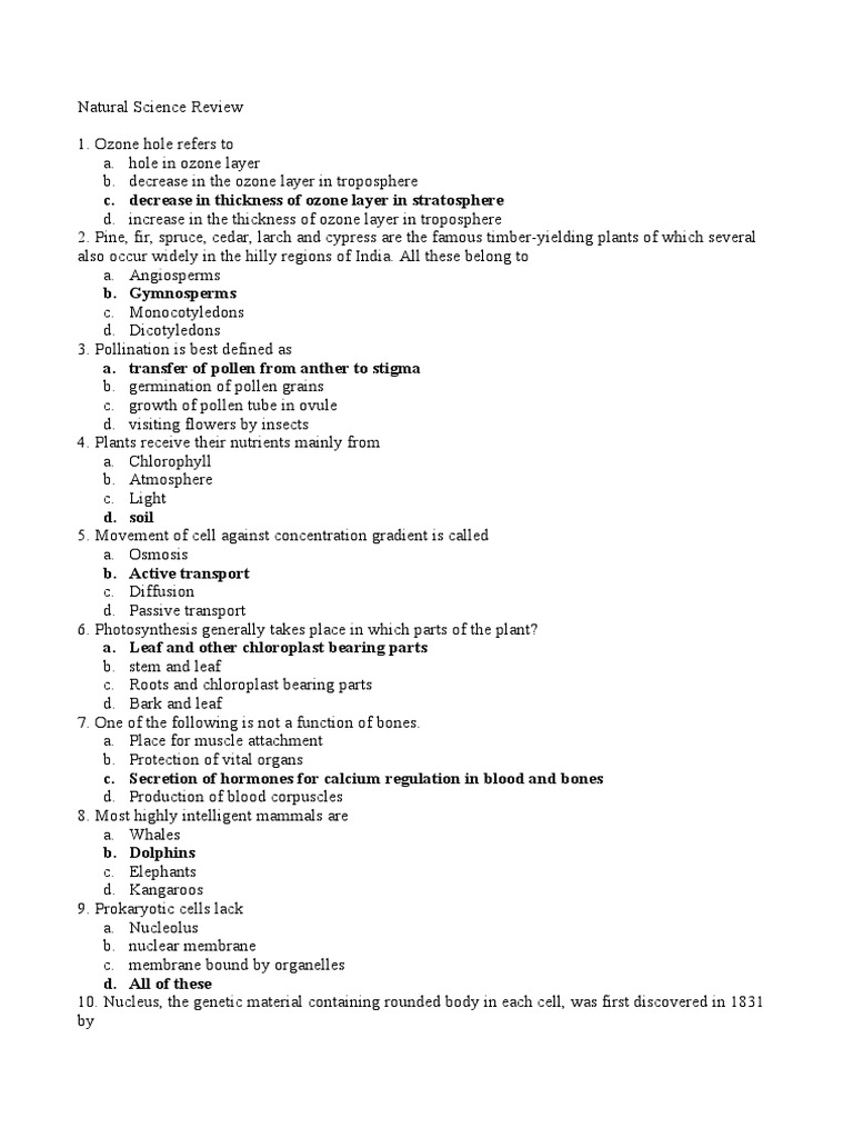 Natural Science Review | PDF | Atoms | Mass