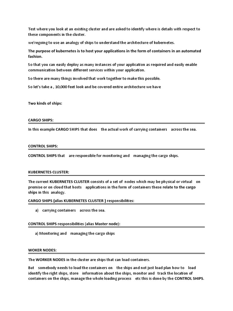 Kubernetes Architecture Pdf Computer Cluster Computing 