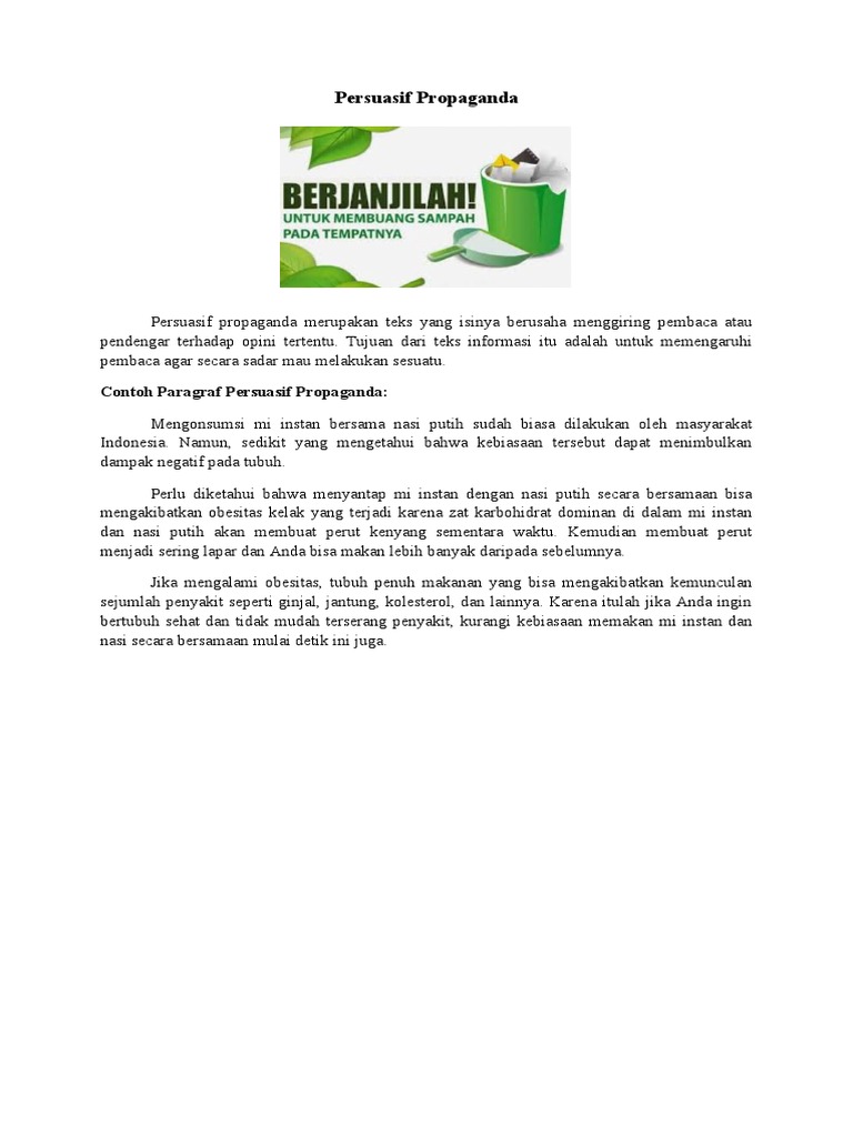 Contoh Teks Persuasif Propaganda | PDF