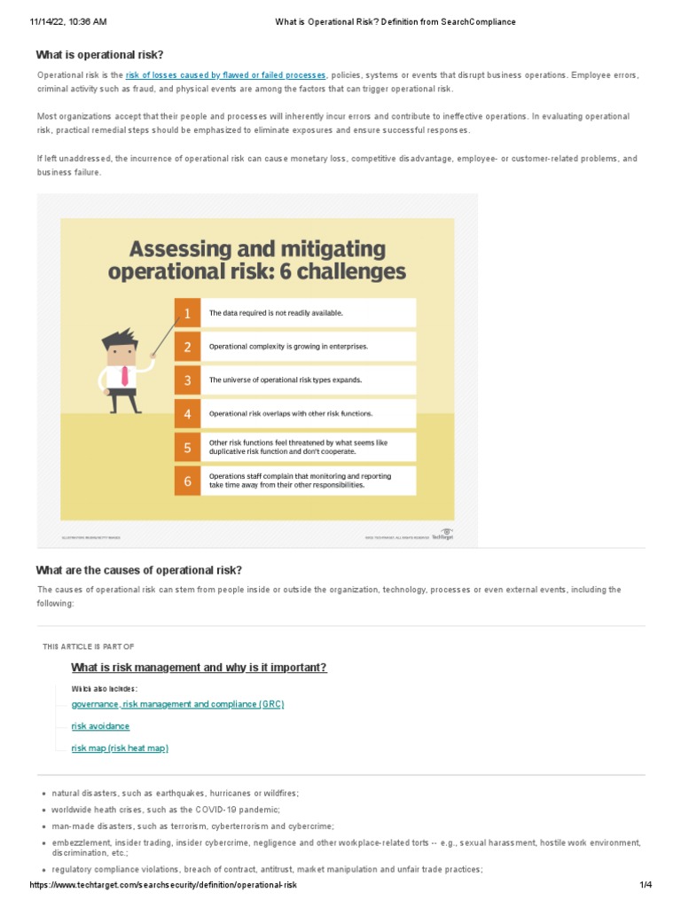 What Is Operational Risk | PDF | Operational Risk | Risk