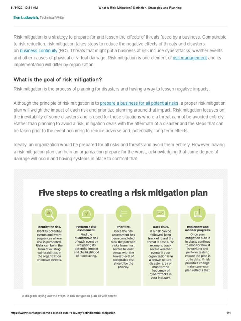 What Is Risk Mitigation - Definition, Strategies and Planning | PDF ...