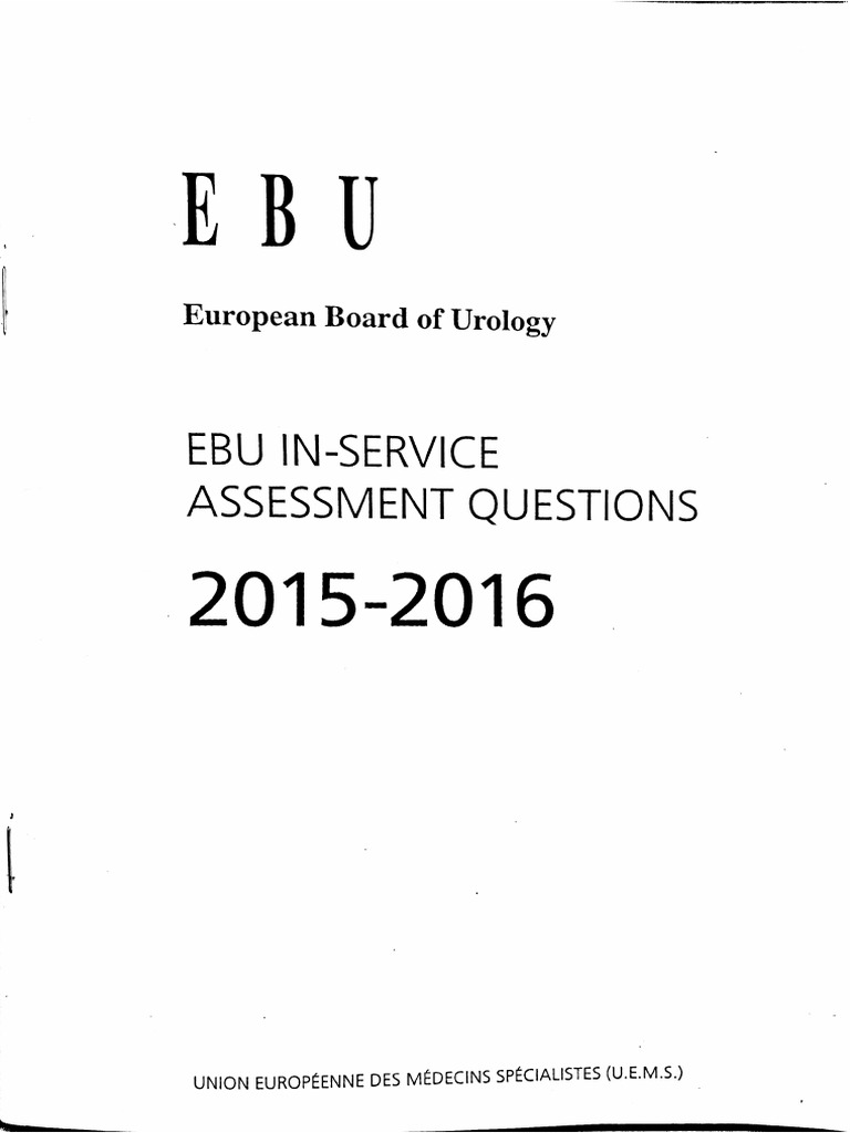 EBU Exam 2015 | PDF | Urinary Incontinence | Prostate Cancer