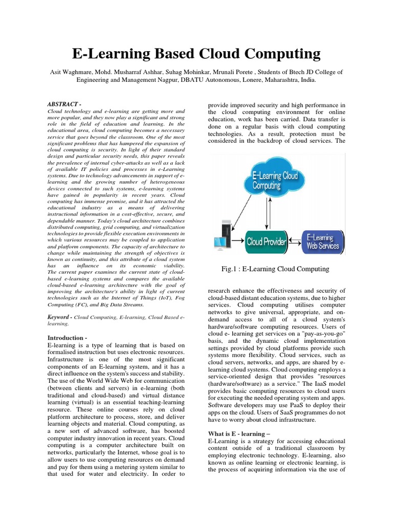 Review Paper in TWO Column Format | PDF | Cloud Computing | Educational Technology
