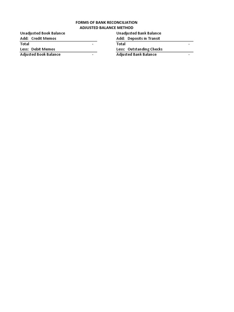 Bank Recon Formula | PDF