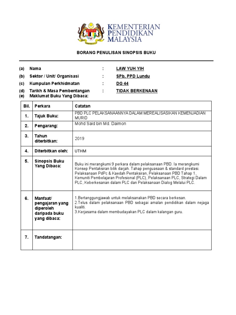 PBD PLC Pelaksanaannya Dalam Merealisasikan Kemenjadian Murid | PDF