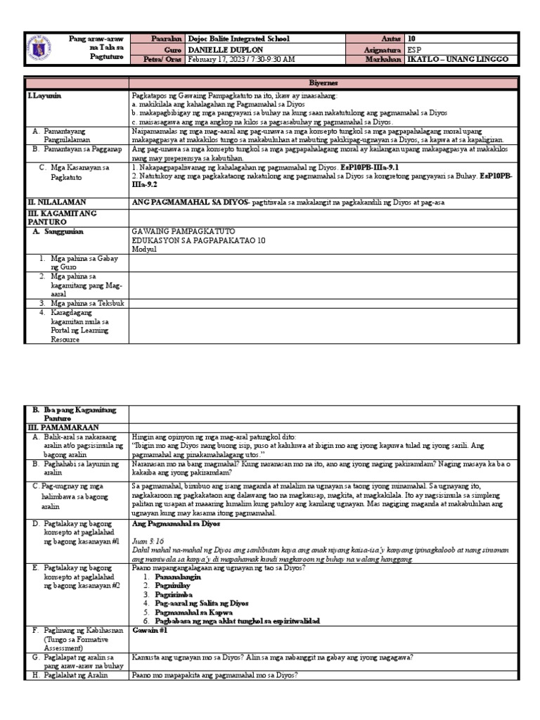 Esp10 DLL Q3 1 | PDF