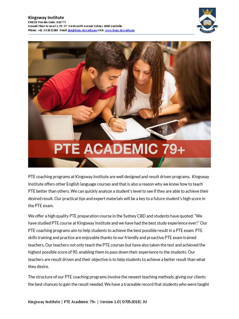 PTE Academic 79+ Preparation Course | PDF | Teachers | Communication