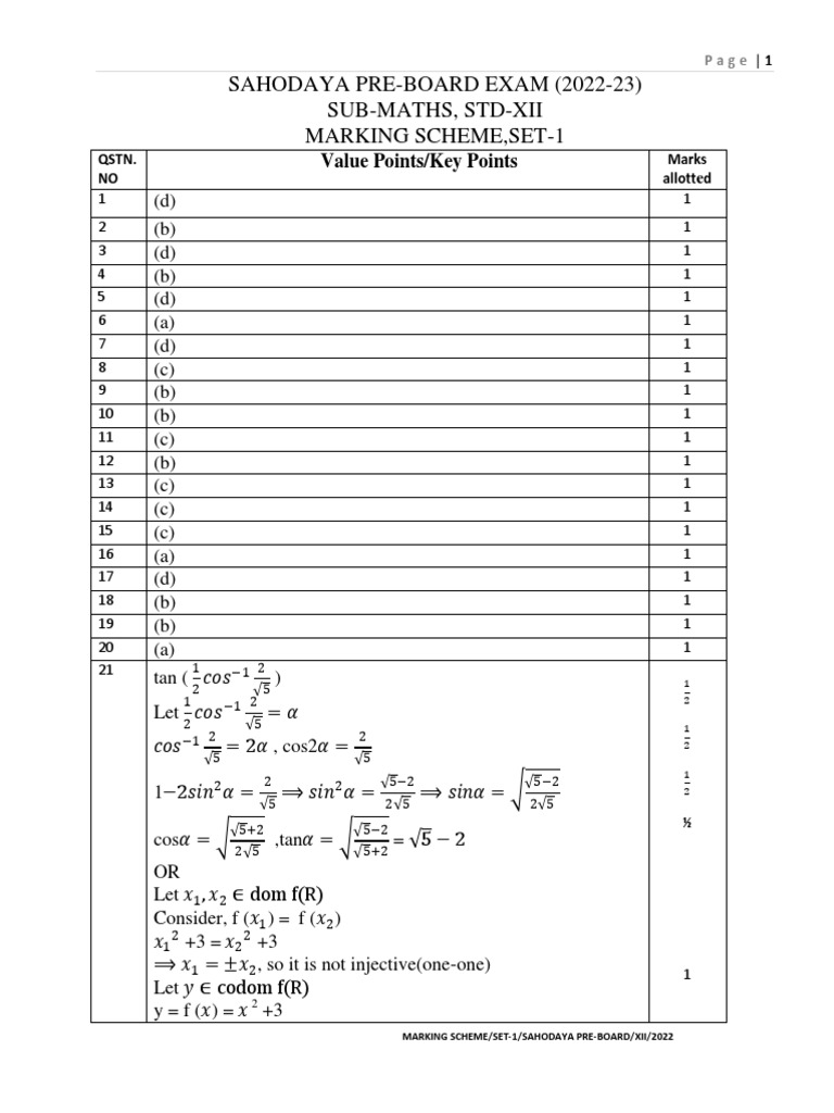 Xii - Mathematics (Set - 1) - MS | PDF | Sphere | Mathematical Analysis