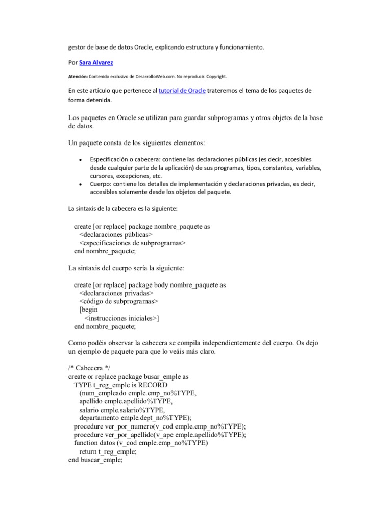 PAQUETES | PDF | SQL | Áreas de informática