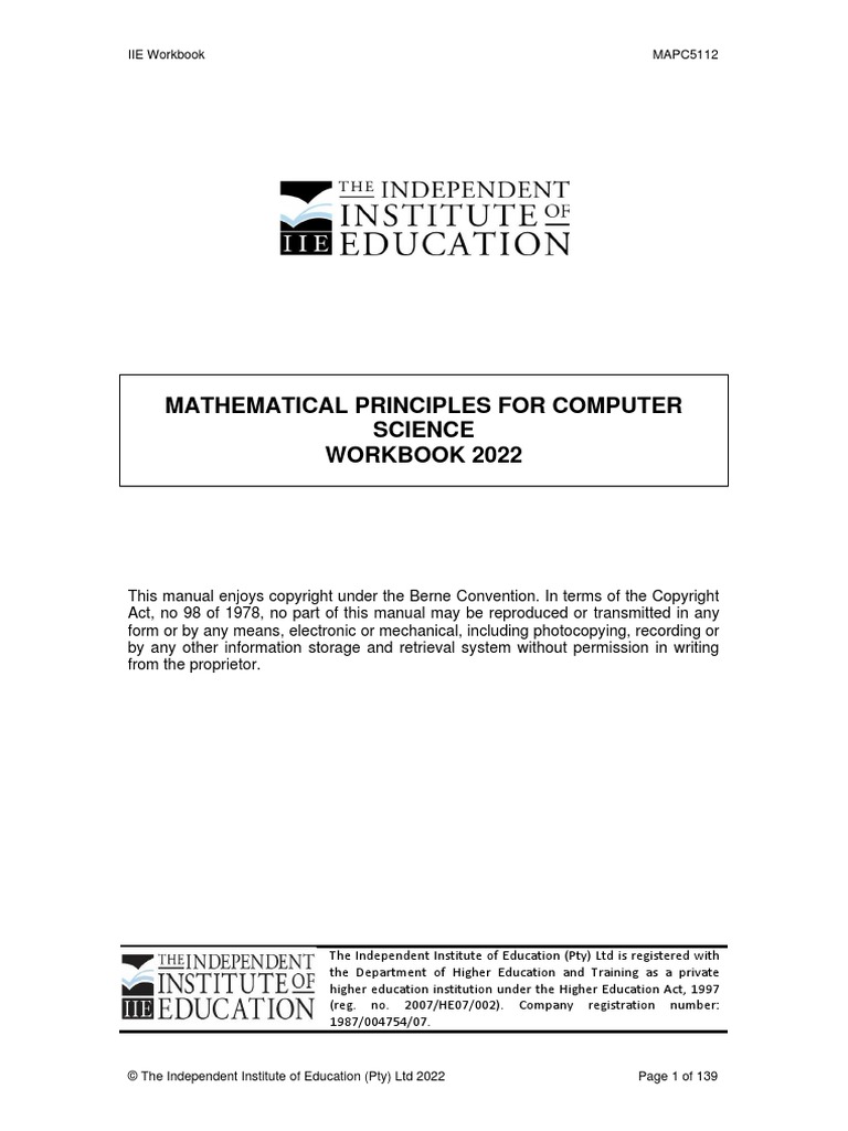 MAPC5112 Workbook | PDF | Numbers | Factorization