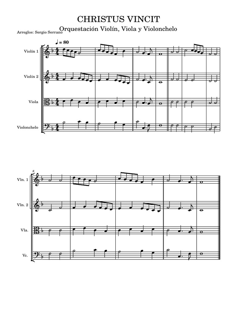 Christus Vincit (Orquestación Violín, Viola y Violonchelo) | PDF