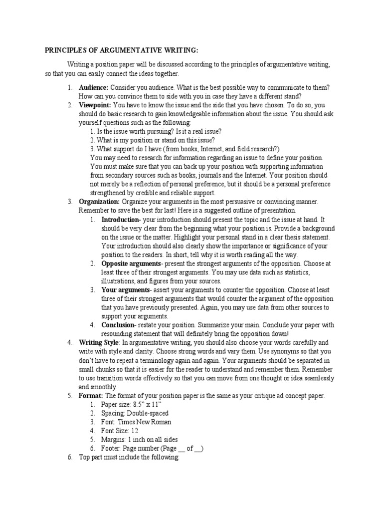Principles of Argumentative Writing (Mike Montecillo) | PDF | Cognition ...